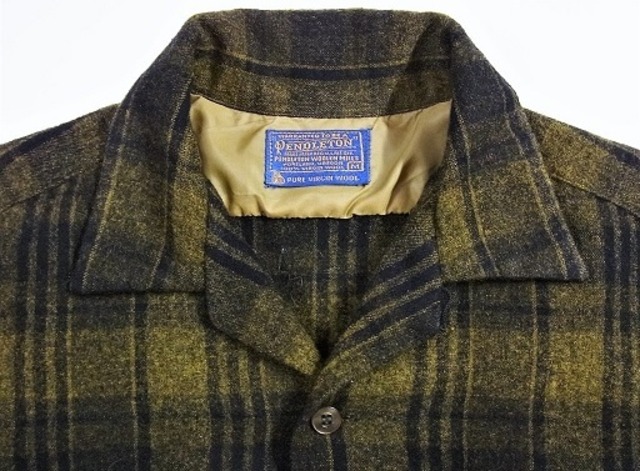 60's PENDLETON ペンドルトン オンブレチェック シャドーチェック ウール オープンカラーシャツ | CYCLONE