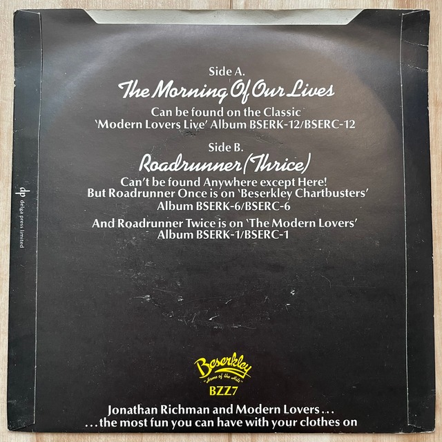 Jonathan Richman & The Modern Lovers - The Morning Of Our Lives [1977 ...