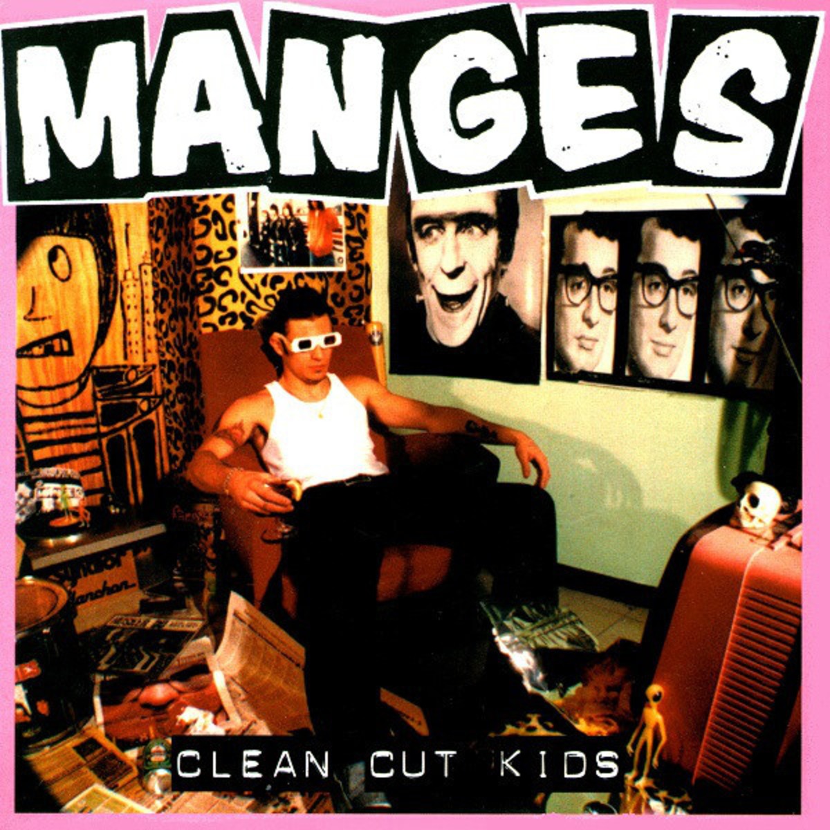 the manges / clean cut kids 7" TRANSPARENT PINK vinyl | punker than me.