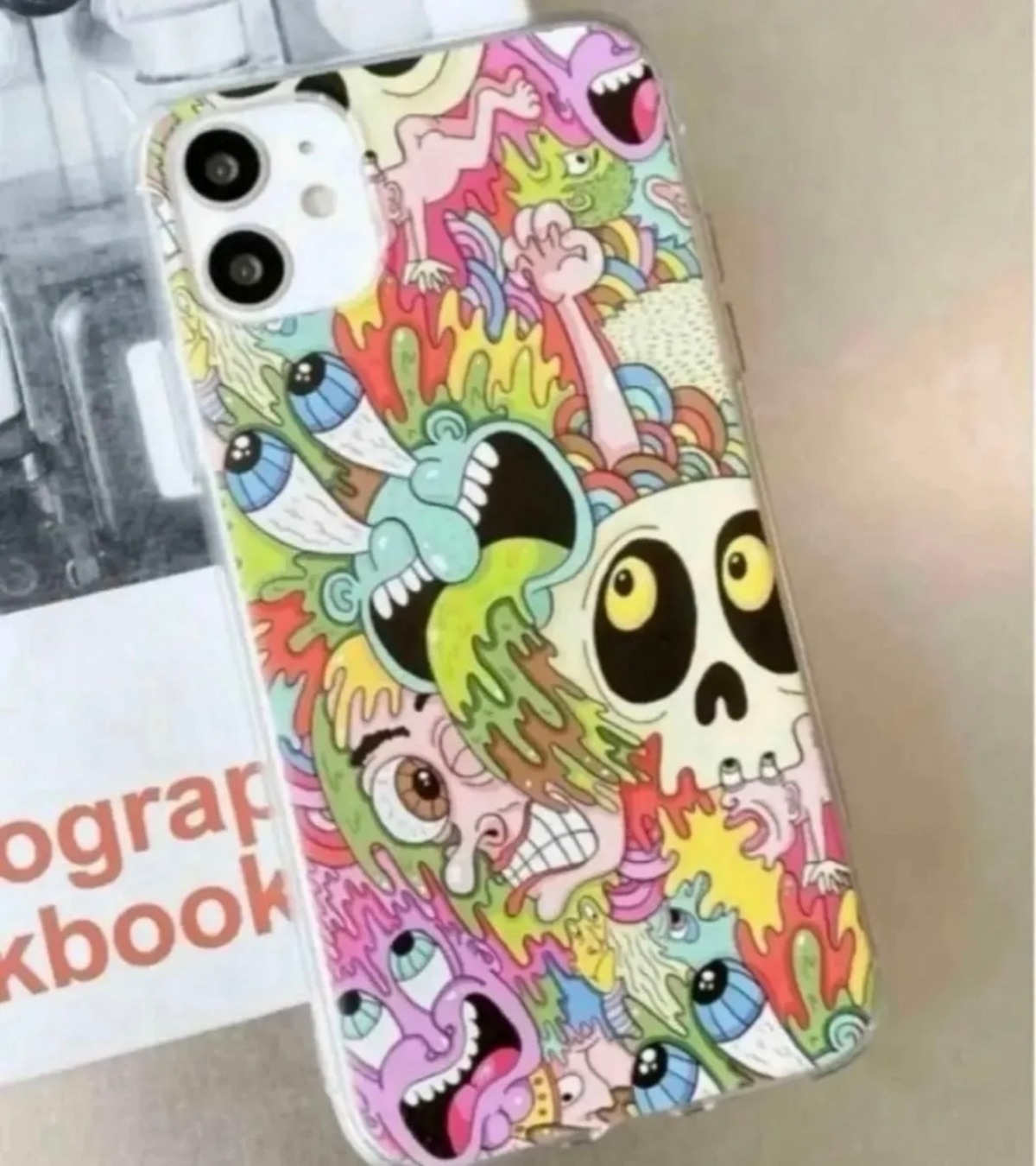 iPhone14用 グラフィック ドクロ スマホケース | Terysy.Shops