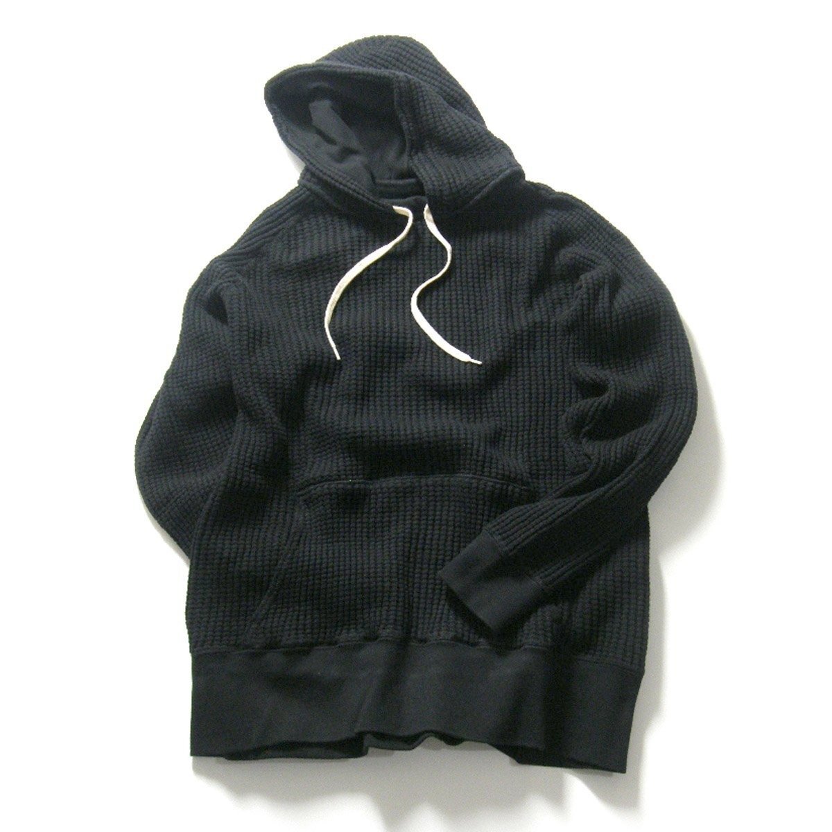 SUNNY SPORTS ／ サニースポーツ パーカー ヘビーウェイト ワッフル生地 サーマル 50S RAGLAN HOODIE ブラック ...