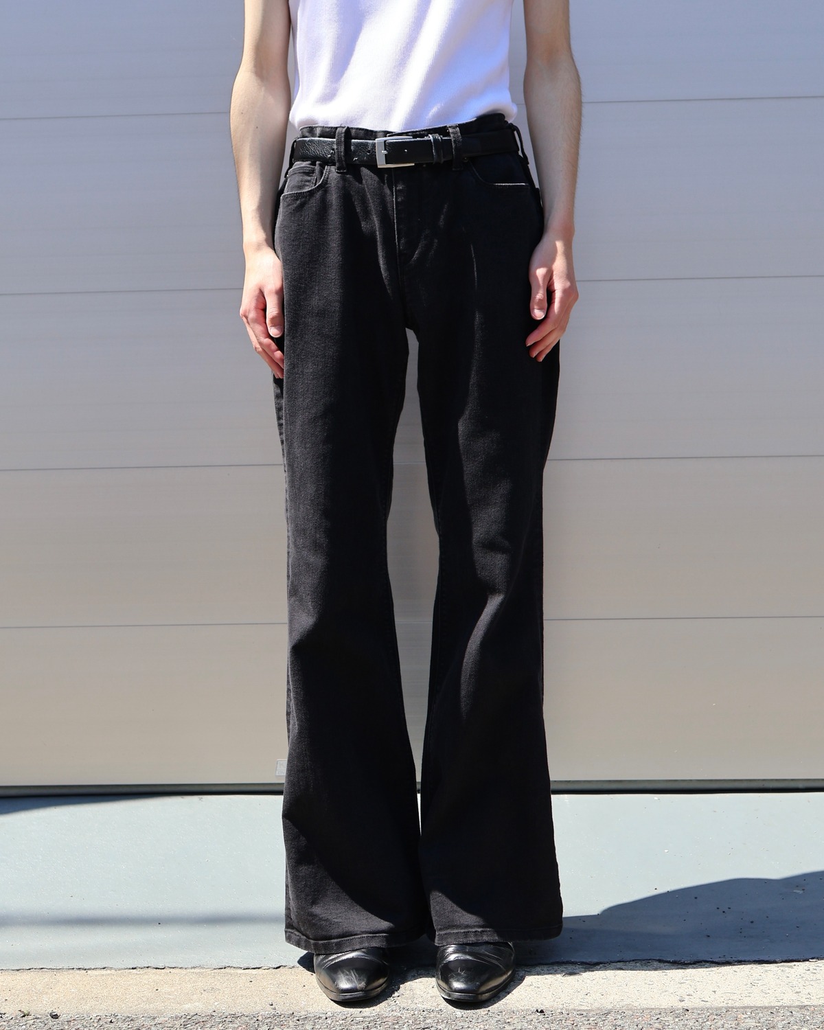 high rize wide flare denim | blendmarket